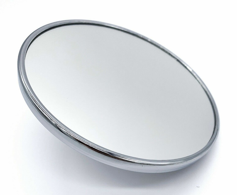 Pair (2) Flat 5" Round Chrome Side Rear View Mirrors With Ribbed Back ...
