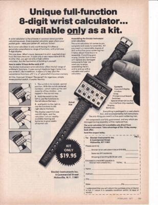 1975 HUGE Watch Calculator Ad-Print/ 10 buttons | eBay