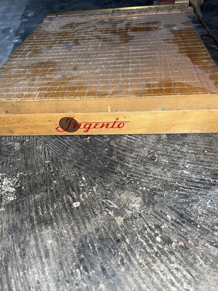 VINTAGE INGENTO NO. 4 WOODEN CAST IRON HANDLED PAPER CUTTER | eBay