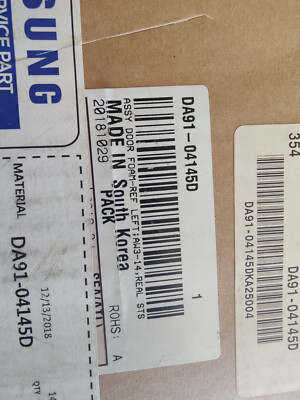 Samsunug DA91-04145D ASSEMBLY DOOR FOAM-REF LEFT;AW3-14,REAL STS | eBay