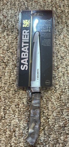 Sabatier 5 in Knife Serrated Chef Utility Scalloped Edge Stainless ...