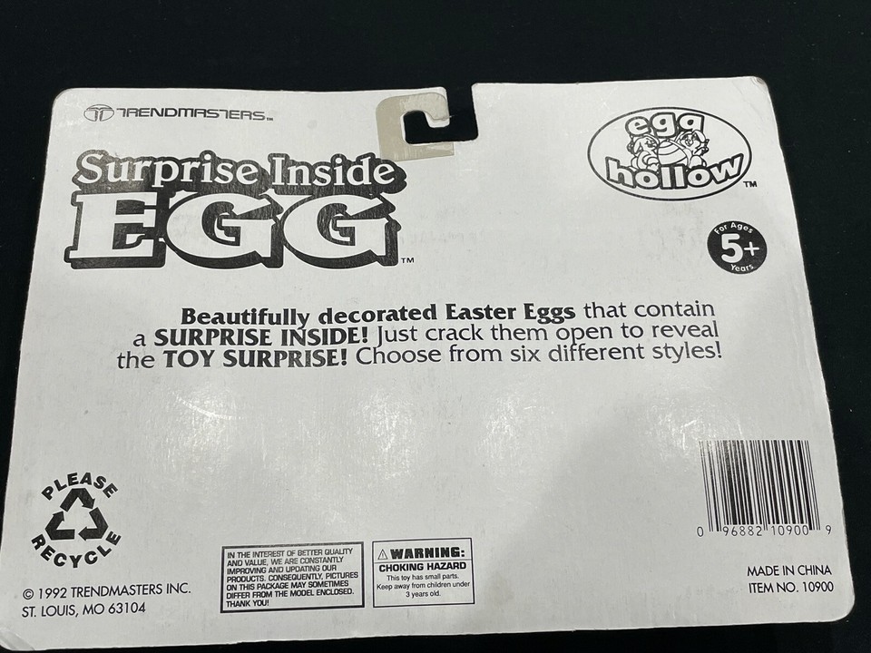 New Vintage 1992 Trendmasters Easter Egg Hollow Surprise Inside Bird ...