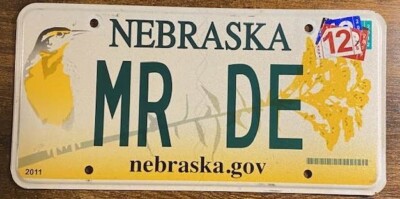 MR DE Vanity License Plate Nebraska | eBay