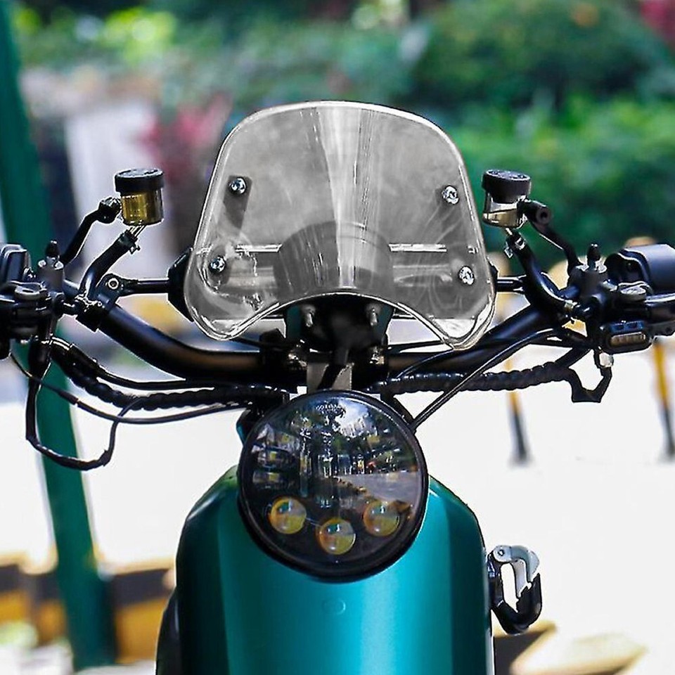 Universal Motorcycle Headlight Windshield Windscreen For 5-7" Round ...