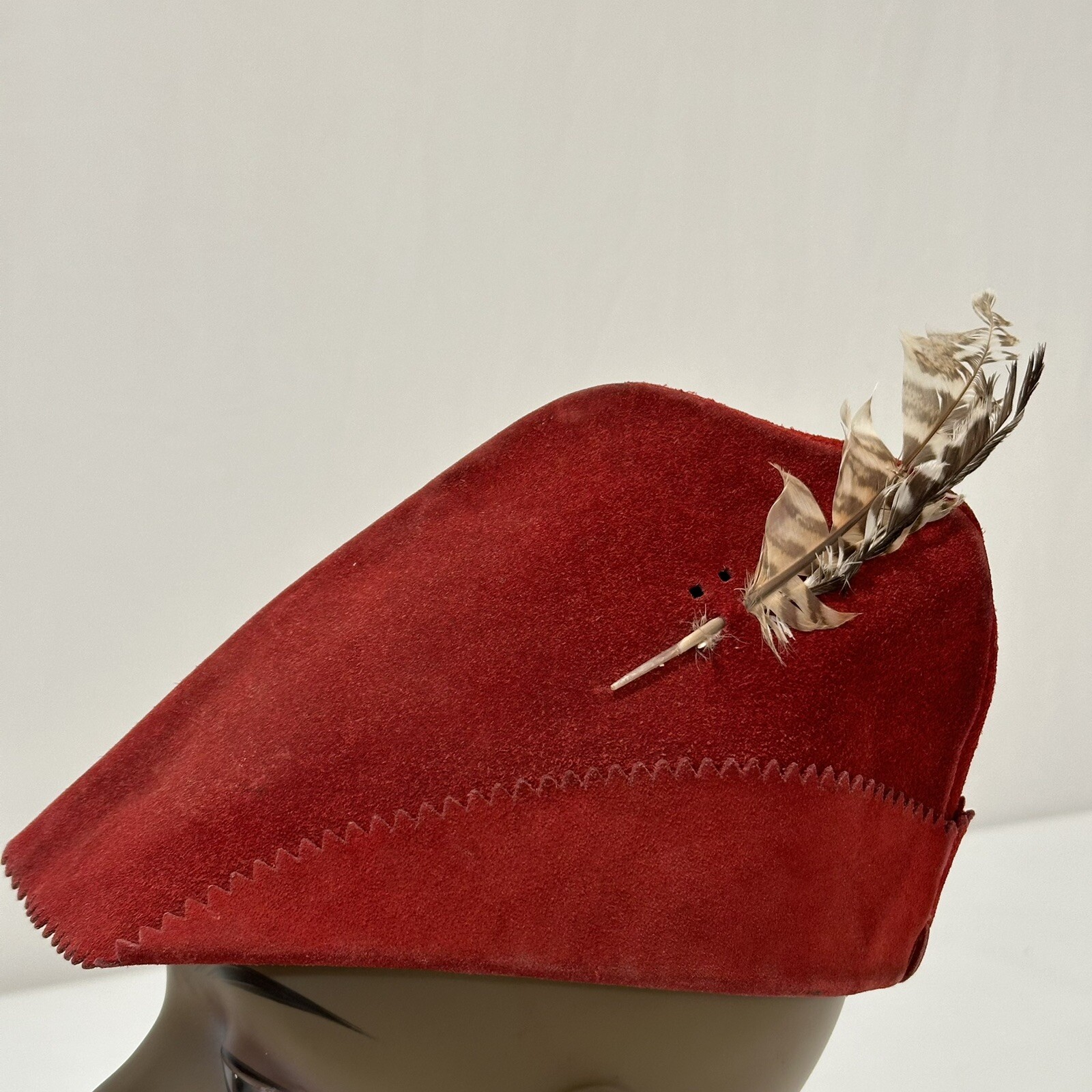 Very Rare 1950s Leather Archers Hat Black Hawk By Cra… - Gem