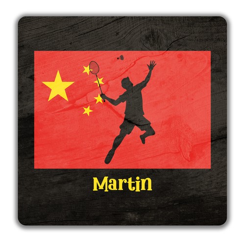 Personalised China Badminton 2 Pack Drinks Coasters Fans Supporters ...