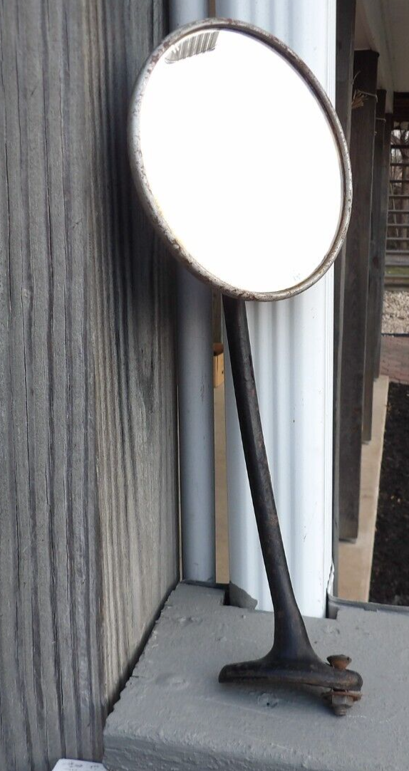 Vintage Antique 5" Car Truck Mirror with Long Arm Post Fender Door ...