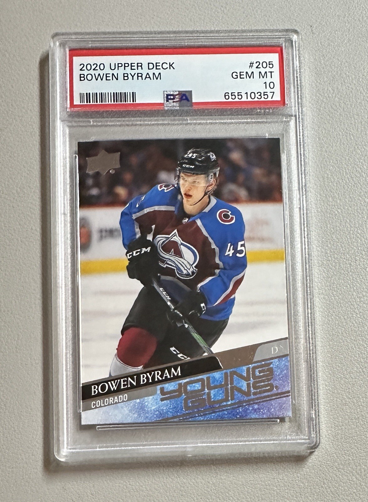 2020 Upper Deck #205 Bowen Byram Young Guns RC Rookie - PSA 10 Gem! | eBay