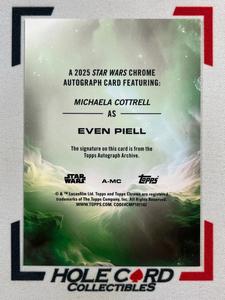 EVEN PIELL 2025 Topps Chrome Star Wars #A-MC Skywalker Blue Auto 113/ ...