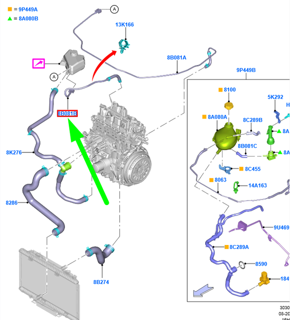 Ford Fiesta WT Mk6 Expansion Tank Engine Hose C1by-8c012-be 1882072 ...