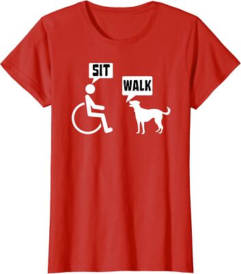 Funny Wheelchair Humor Joke For A Disability Ladies' Crewneck T-Shirt ...
