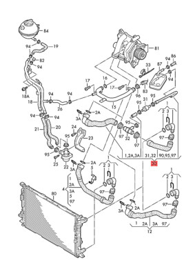 Genuine AUDI Q3 84B 8UB Coolant Hose With Quick Release Coupling ...