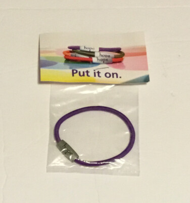 Relay for Life Cancer Awareness Bracelet HOPE Purple Elastic New | eBay