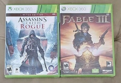XBOX 360 Assassin's Creed Rogue & Fable III Microsoft GAMES LOT BRAND ...