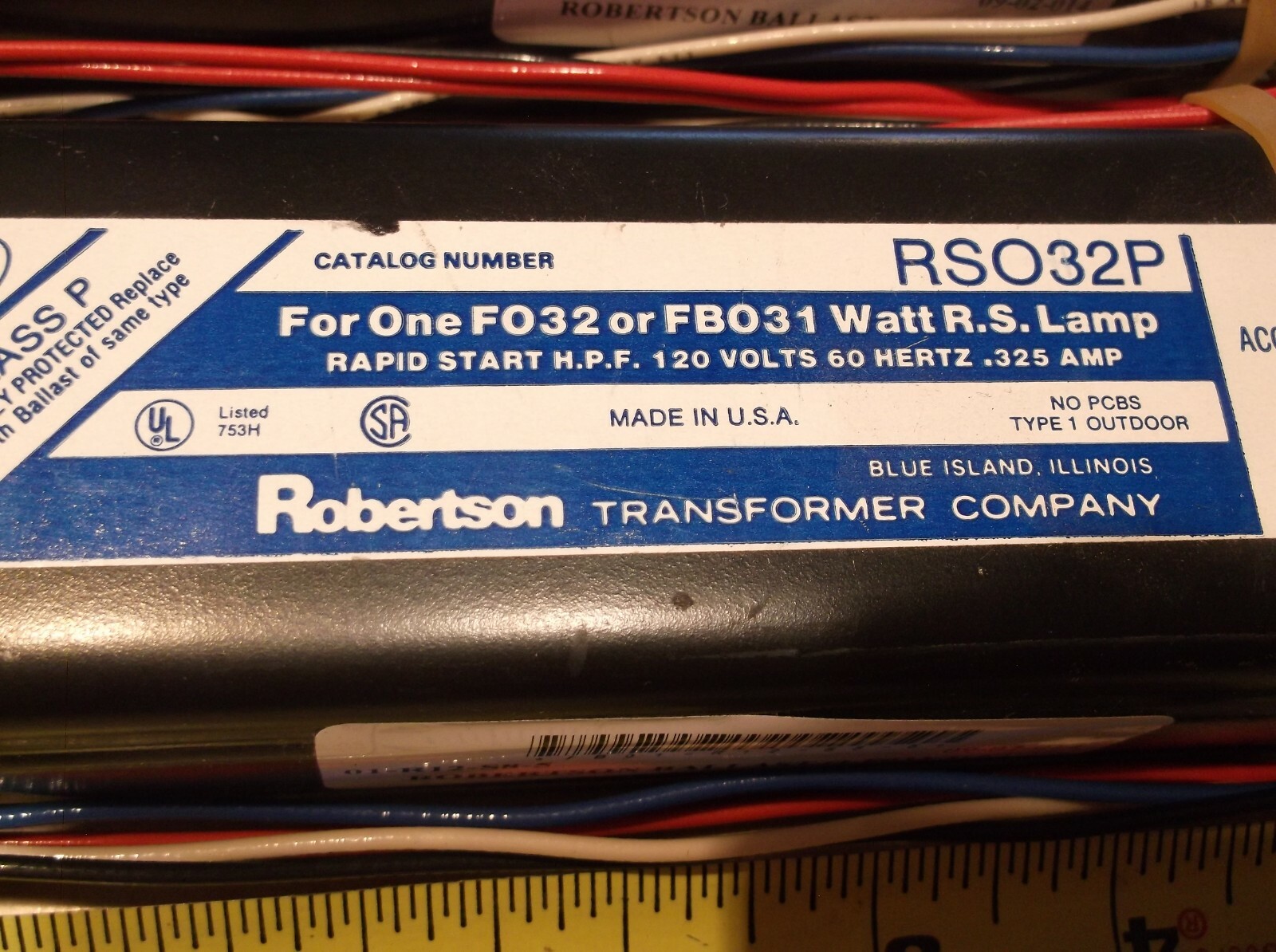 LOT OF 3 ROBERTSON TRANSFORMER COMPANY RSO32P ELECTRONIC BALLAST 120V ...