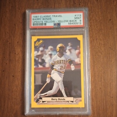 1987 Classic Travel Update Yellow #113 Barry Bonds RC Rookie Yellow ...
