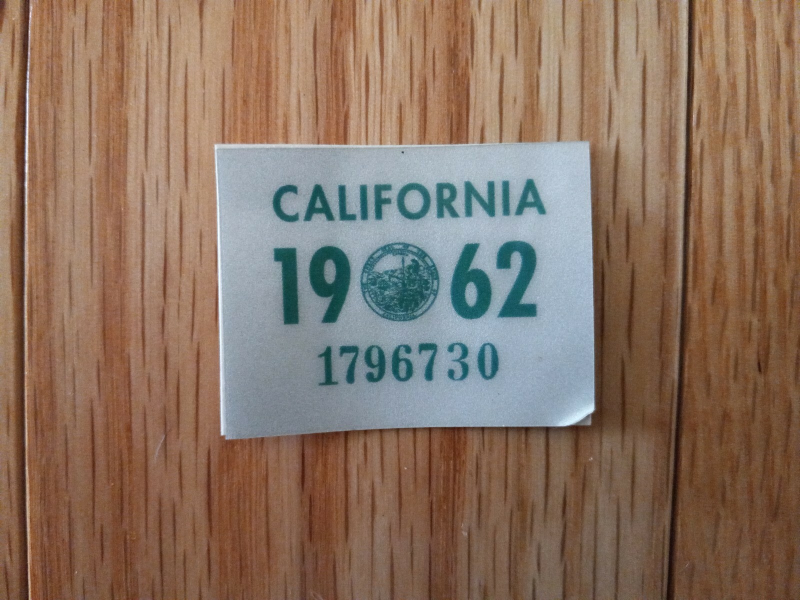 New 1962 California License Plate Year Sticker | eBay