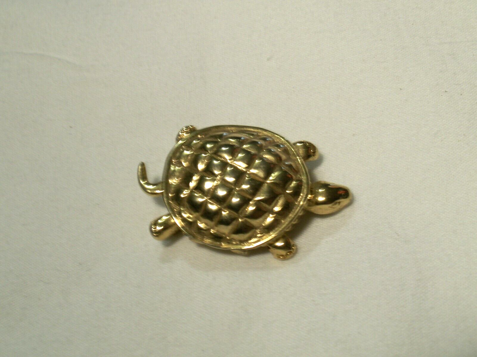 Liz Claiborne Gold Tone, Enamel TURTLE Locket Brooch/Pendant | eBay UK