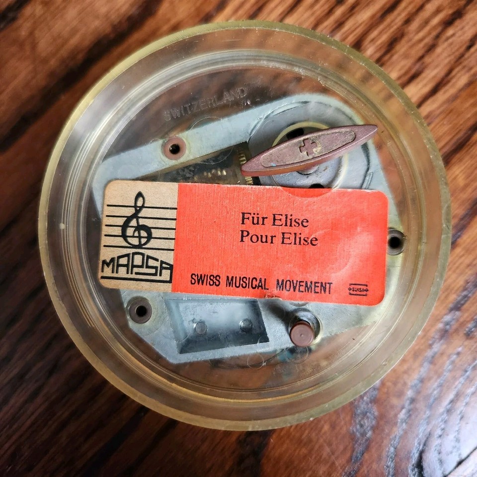 Vintage MAPSA Swiss Musical Movement Music Box Handpainted Beethoven ...