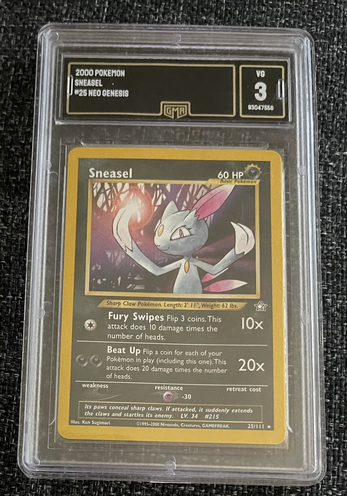 Neo Genesis Sneasel 25/111 Unlimited Non-holo Rare Pokemon Card - GMA 3 ...