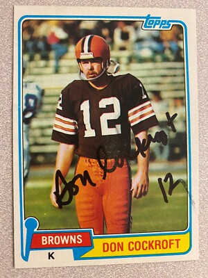 Don Cockroft signed CLEVELAND BROWNS card 1981 Topps | eBay
