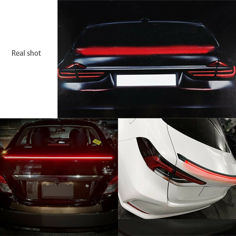 125cmCar Trunk Tail Brake Light Flexible RED LED Spoiler Strip Wing ...