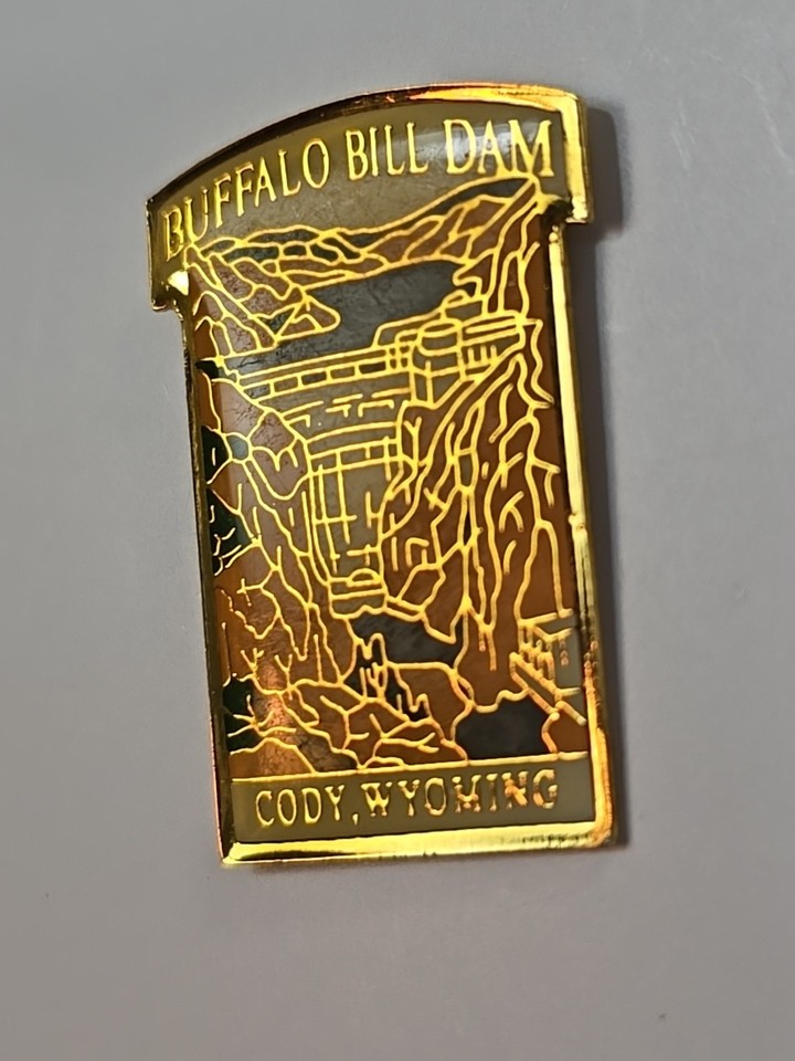 Buffalo Bill Dam Travel Souvenir Lapel Pin Cody Wyoming Shoshone River ...