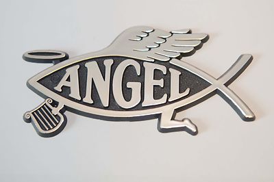 Angel Wings Car Emblem Plaque Silver Finish | eBay