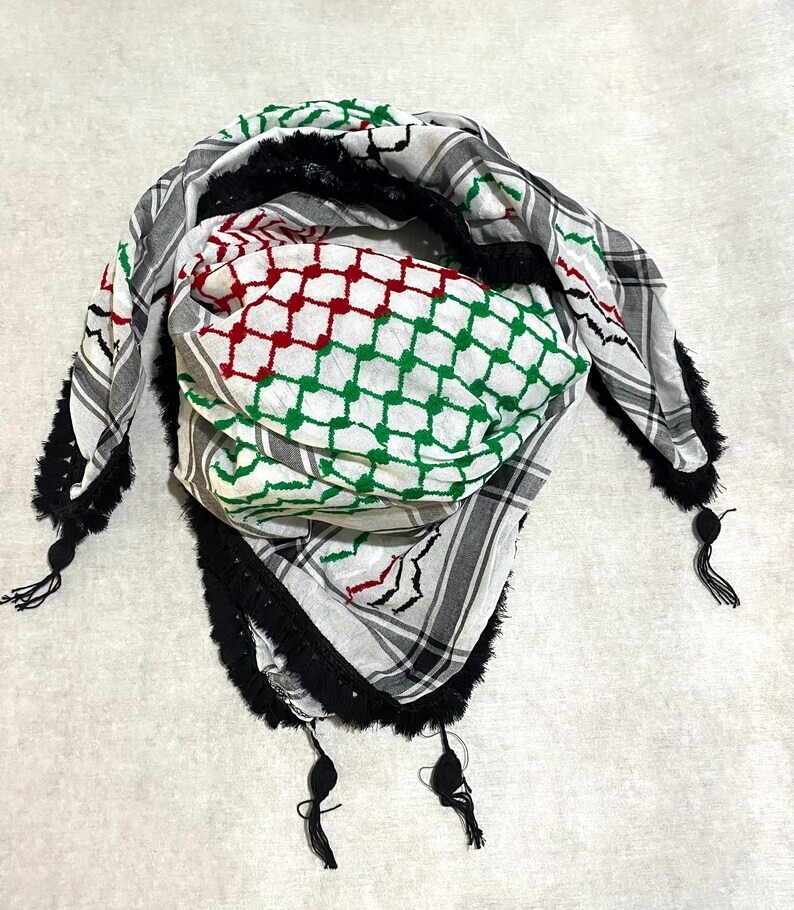 keffiyeh Palestine Flag Scarf, Shemagh Keffyeih Fabric Arab Bandana ...