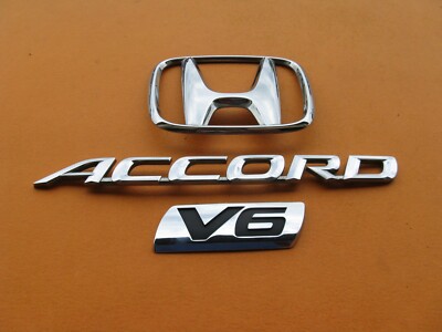 03 04 05 HONDA ACCORD V6 SEDAN REAR LID EMBLEM LOGO BADGE SIGN OEM USED ...
