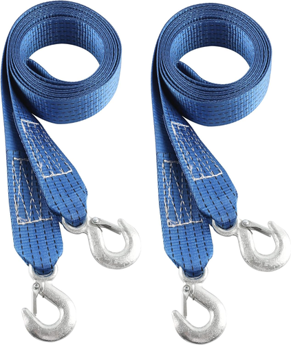 Nylon Tow Strap with Hooks, 2Pack 2Inch X 13Ft Recovery Rope 10,000LB ...