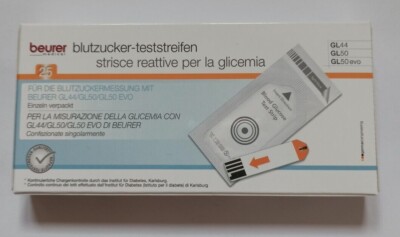 25 STRISCE GLICEMIA BEURER GL44 GL50 GL50 EVO SCADENZA 03/2024 | eBay