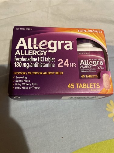 Allegra 24-hour Indoor and Outdoor Allergy Relief 180 mg - 45 Tablets ...