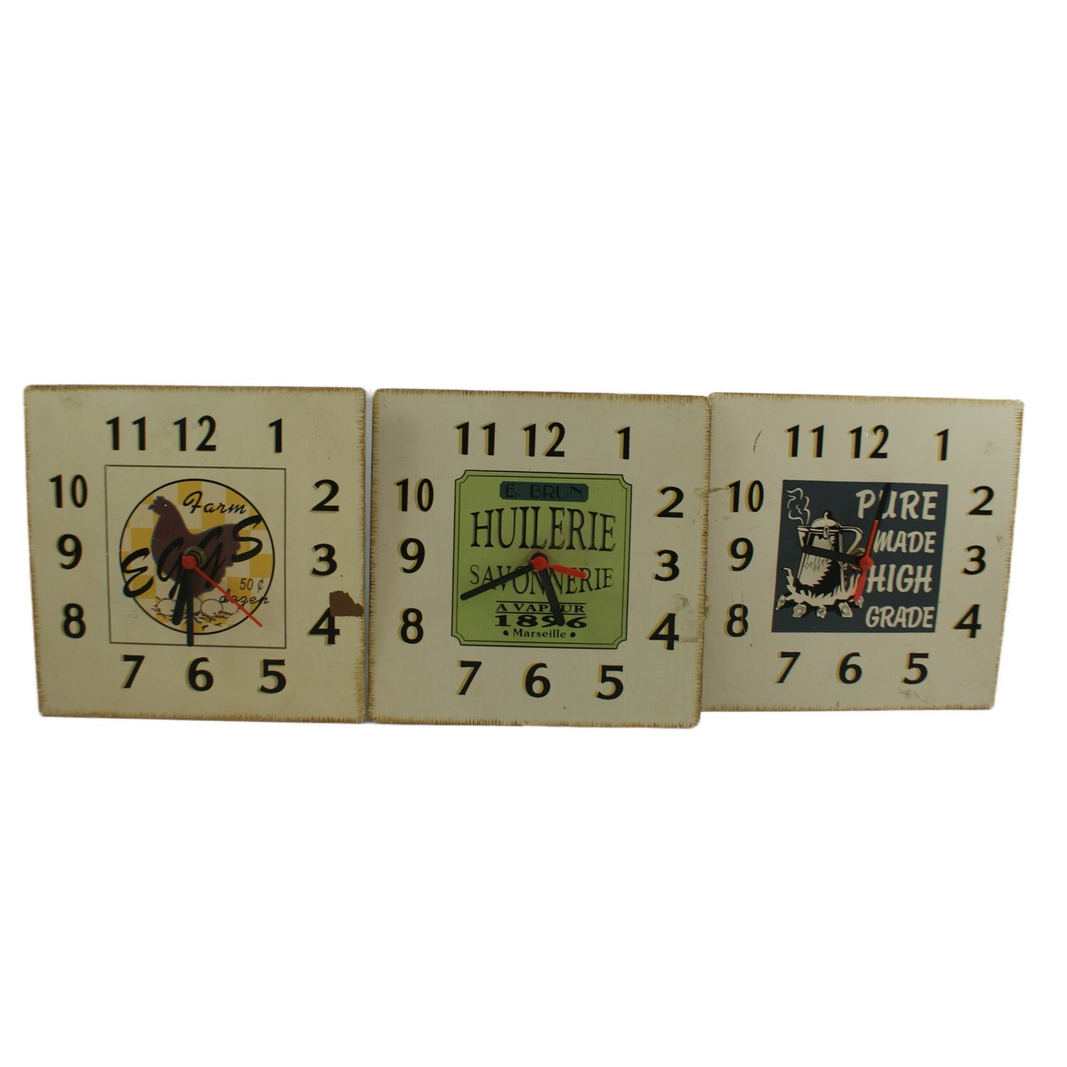 SET OF 3 VINTAGE TIN CLOCKS | eBay