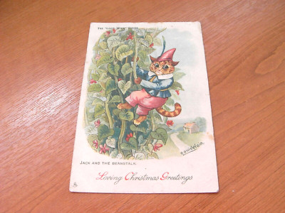 ORIGINAL LOUIS WAIN SIGNED TUCK CAT POSTCARD - JACK & THE BEANSTALK, No ...