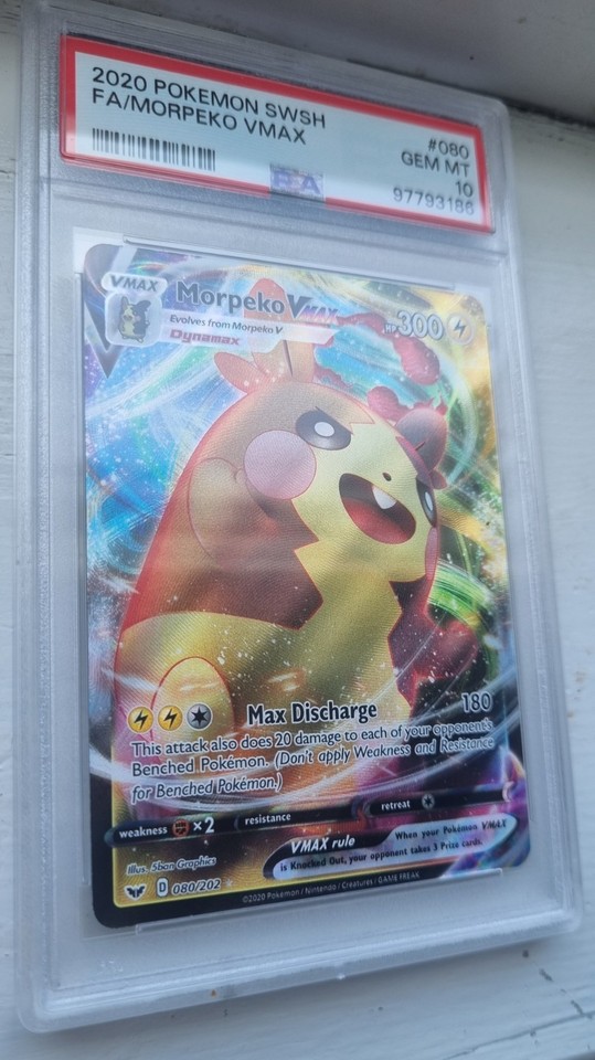 PSA 10 MORPEKO VMAX SHIELD 080 RARE english Pokémon Card SWSH 2020 GEM ...