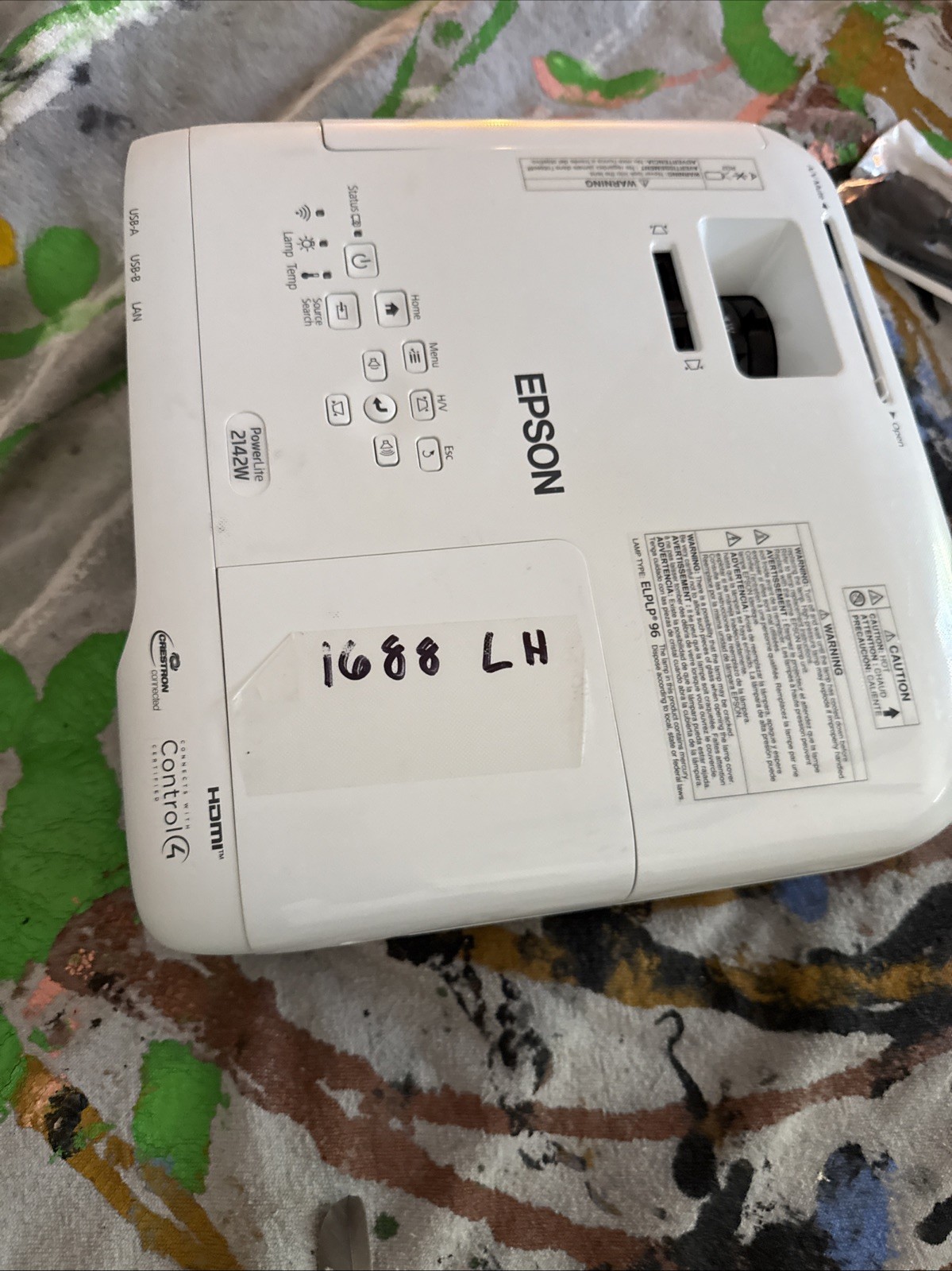 Used White Epson POWERLITE2142W 3LCD Projector HDMI with Power Cord ...