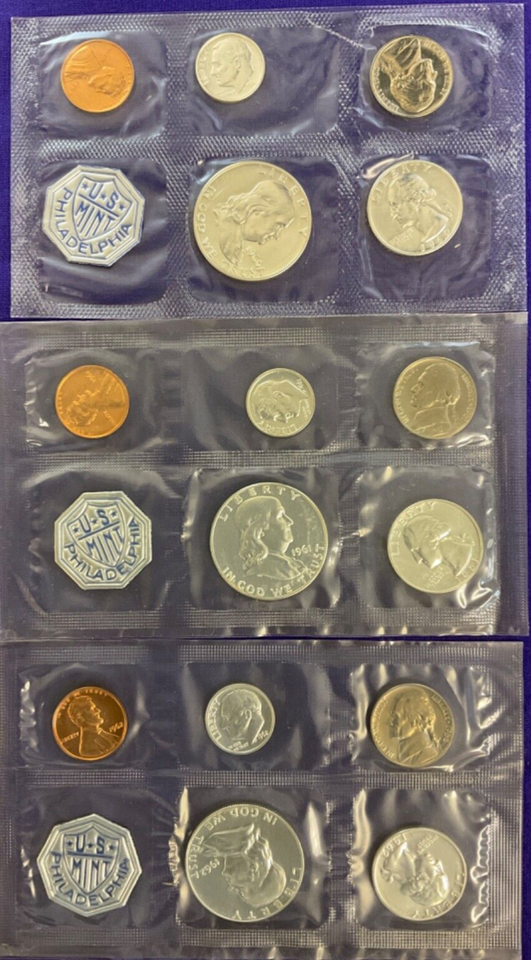 1960 1961 1962 Proof Set US Mint Silver Coin Lot Envelope COA | eBay