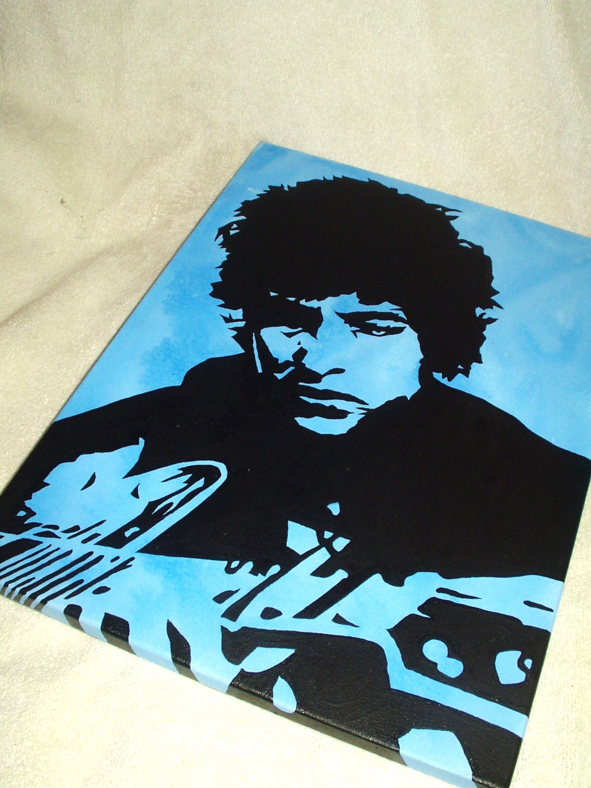 Canvas Painting Bob Dylan Lines Portrait Blue B&W Art 16x12 inch ...