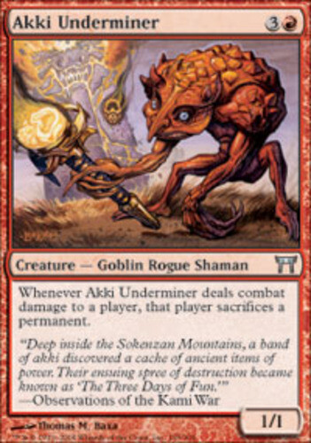 MTG - Akki Underminer - Champions of Kamigawa - NM, English Magic FLAT ...