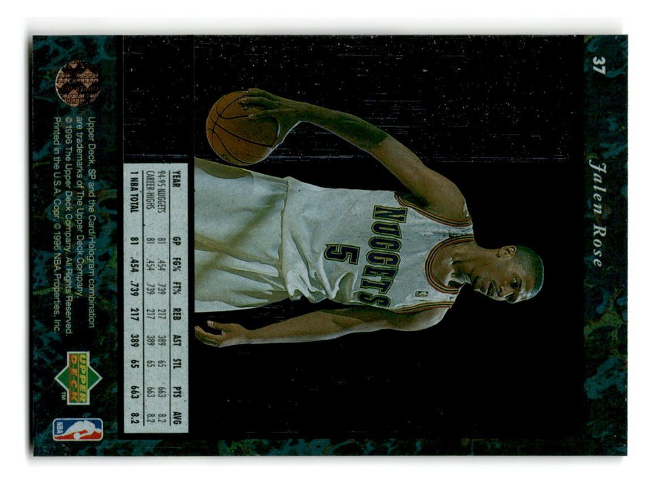 1995 - SP - #37 - Jalen Rose - Denver Nuggets | eBay
