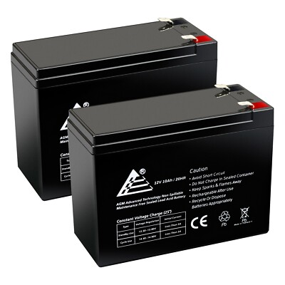 2 Packs: 12V 10AH SLA Replacement Battery for Neuton Mowers E0683-310 ...