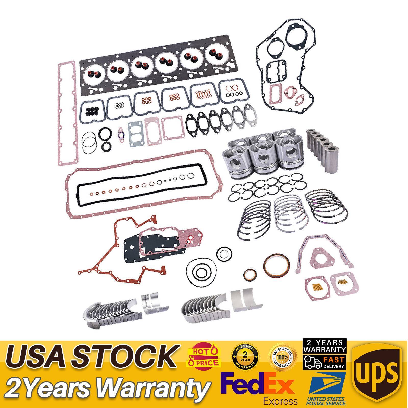 Full Rebuild Kit STD Bowl Piston For Dodge Cummins 5.9L 3802025 3928673 ...