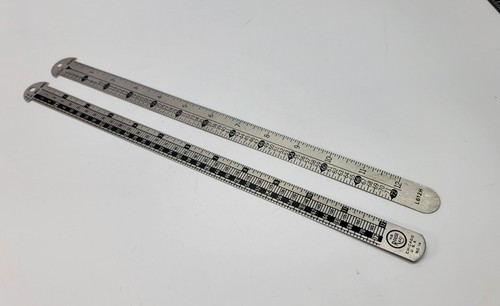 (2) Vintage Stainless Steel Typographic Rulers - L612H - H.B. Rouse 14 ...