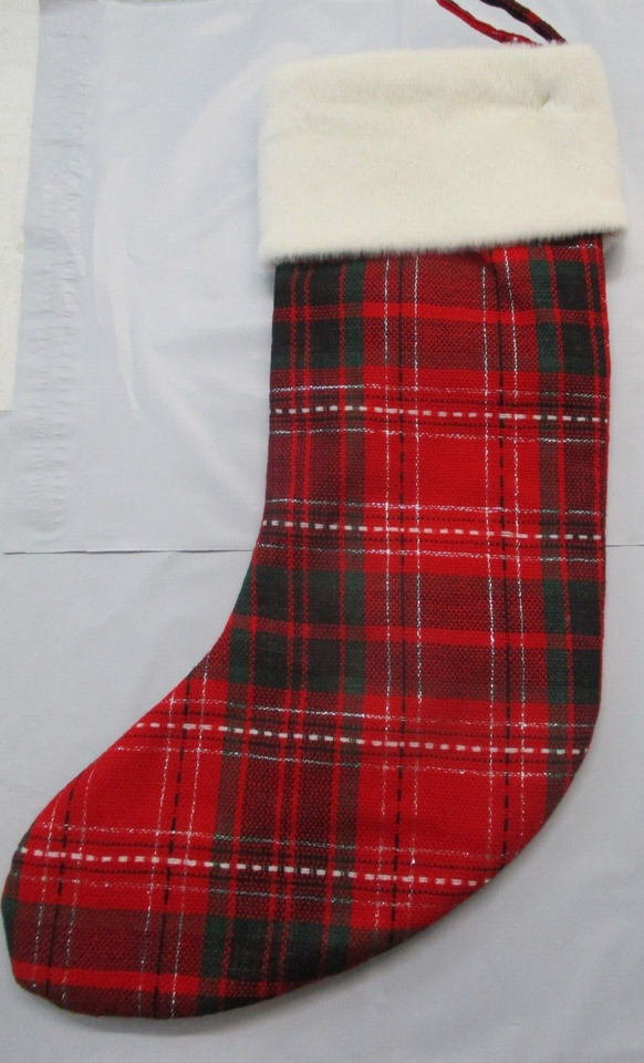 WONDERSHOP TARGET TARTAN RED CHRISTMAS STOCKING LETTER L MONOGRAM RED ...
