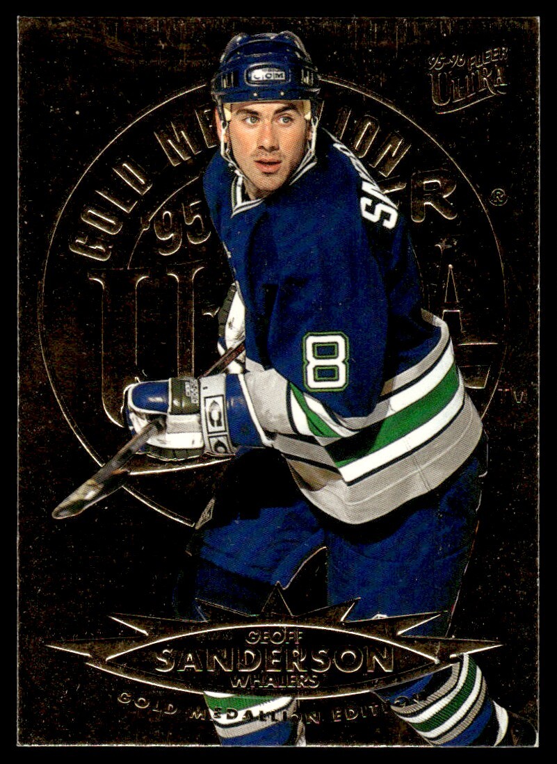 1995-96 Fleer Ultra Gold Medallion Geoff Sanderson Hartford Whalers #70 ...