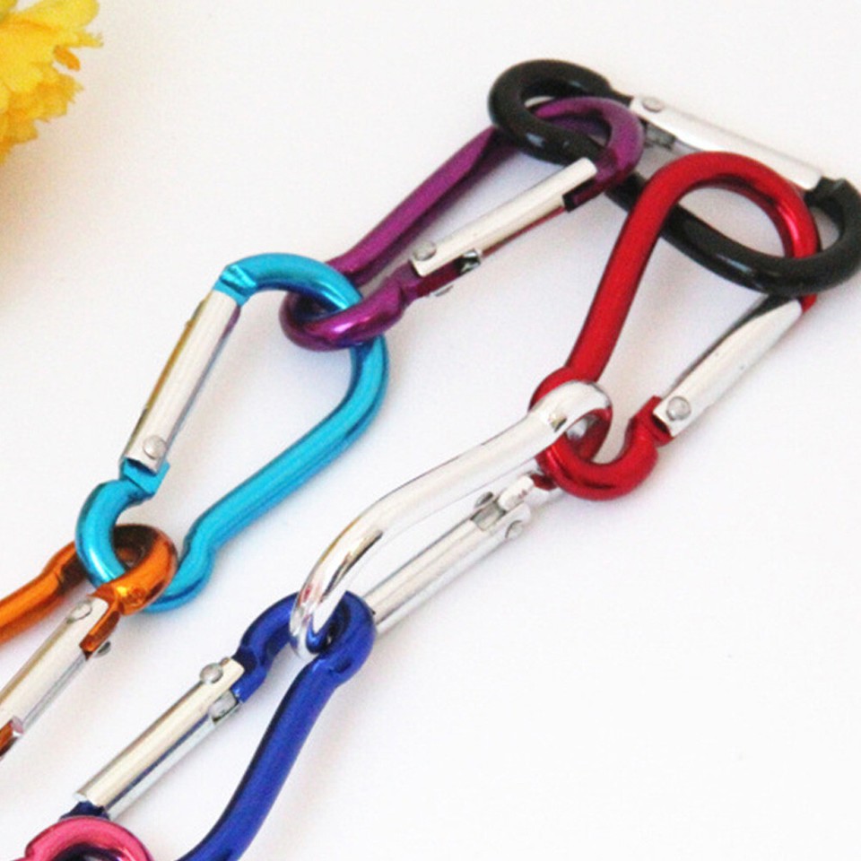 4# Alloy Carabiner Snap Hook D-Ring Clip Key chain Clips Clasp Hiking ...