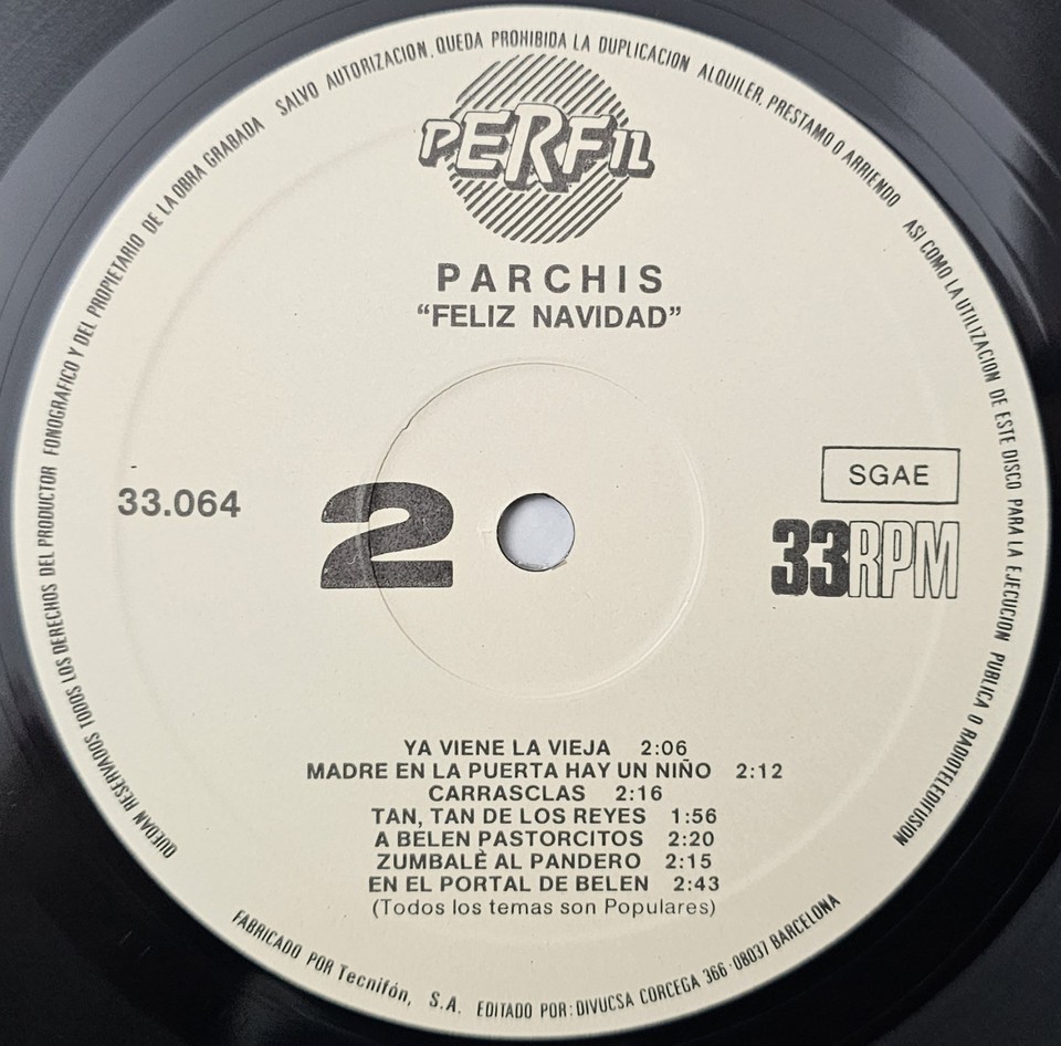 LP PARCHIS Feliz Navidad Spain Perfil 1987 RARE & SCARCE | eBay