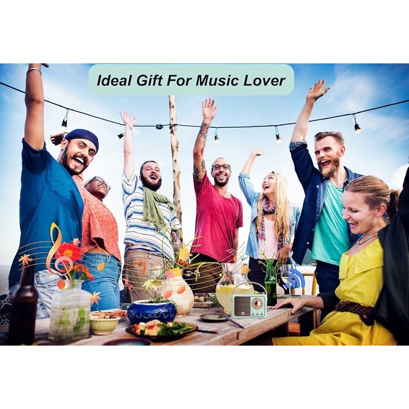Mini Retro Bluetooth Speaker Portable Sound System Ideal Music Lovers ...