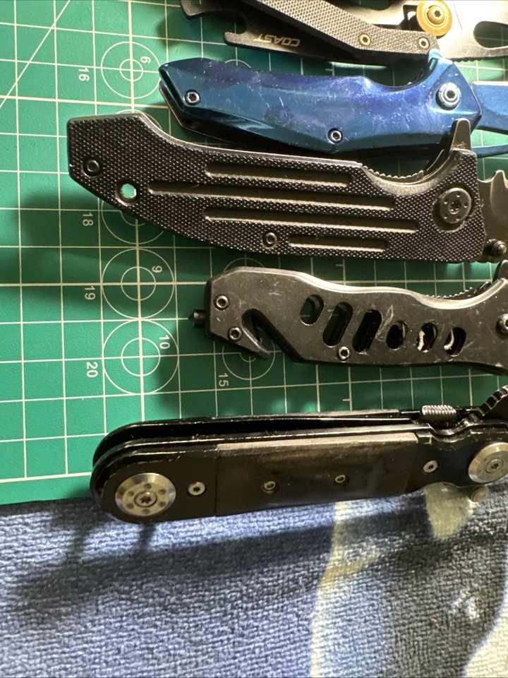 LOT OF 10 BRANDED GERBER, MASTIFF, FLISSA, CAMILLUS, NRA FOLDING POCKET ...